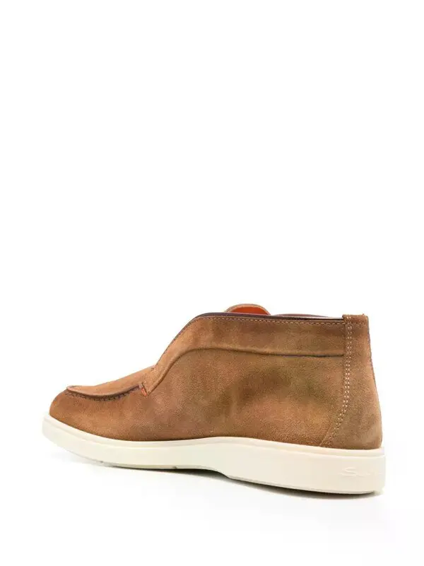 Santoni Suede Slip-on Boots - Brown