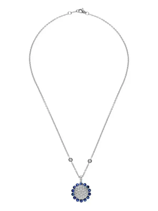 LEO PIZZO 18k White Gold Diamond And Sapphire Necklace - Silver