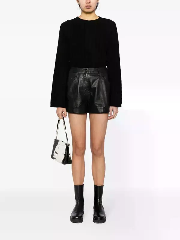 YVES SALOMON Leather Shorts