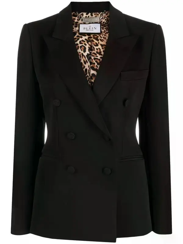 Philipp Plein Double-breasted Cady Blazer - Black
