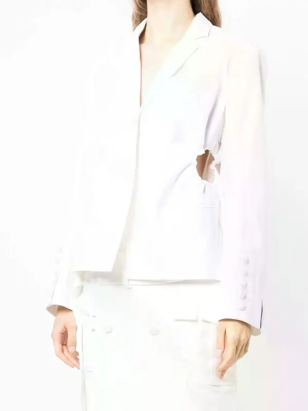 Rokh Cut-out Tailored Blazer - White