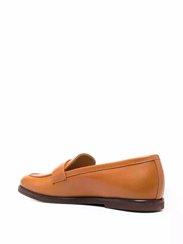 SCAROSSO Monica Leather Loafers - Brown