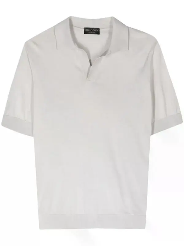 DELL'OGLIO Split-neck Cotton Polo Shirt
