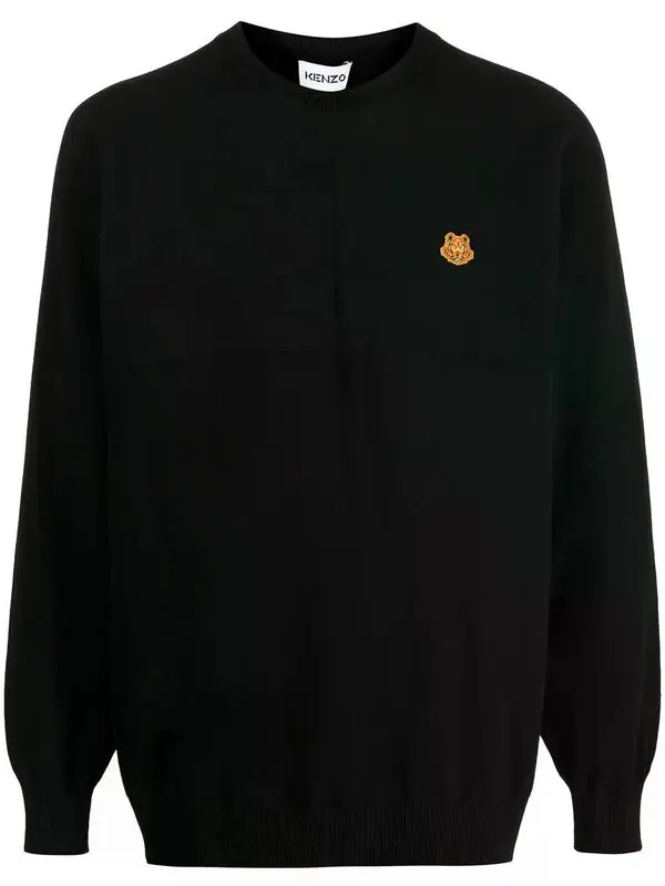 Kenzo Tiger-patch Jumper - Black