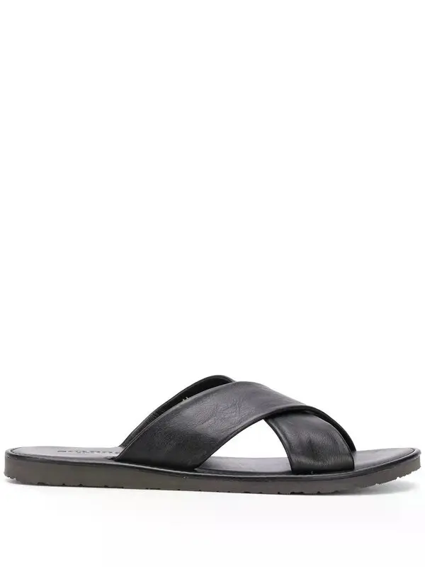SCAROSSO Adriano Crossover Sandals - Black