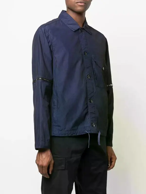 Stone Island Detachable-sleeves Logo-print Shirt Jacket