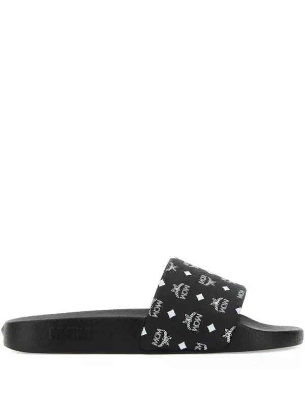 Mcm Monogram Slides - Black