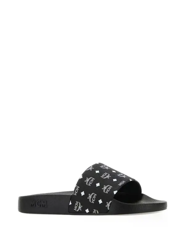 Mcm Monogram Slides - Black