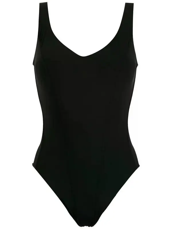 AMIR SLAMA V-neck Open-back Swimsuit - Black