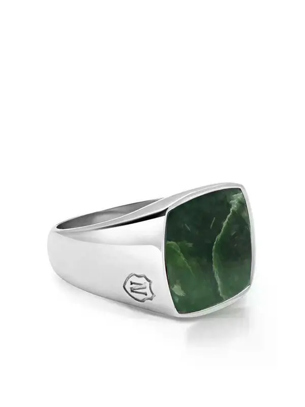 NIALAYA JEWELRY Plated Jade Ring - Silver