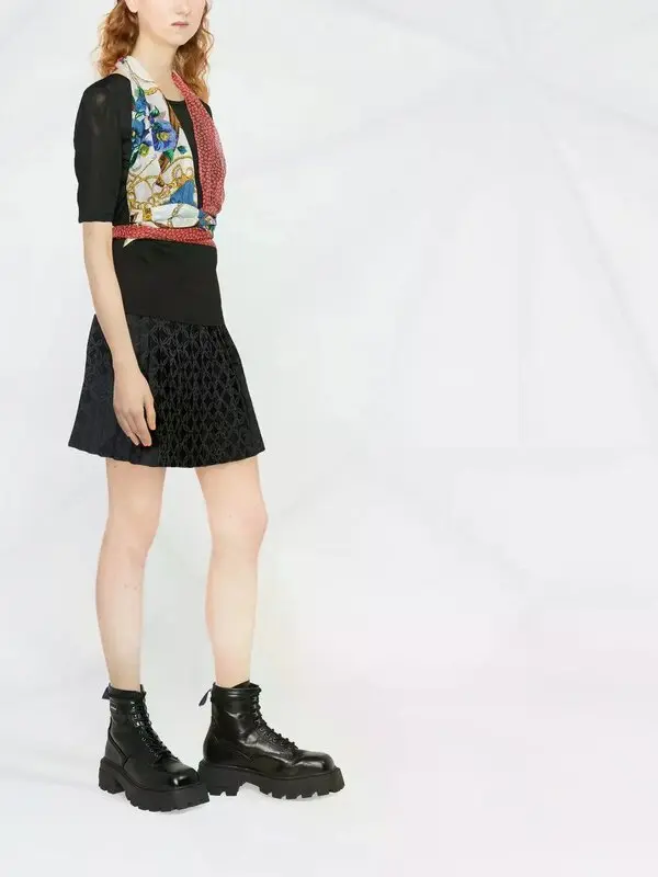 MARINE SERRE Hybrid Knit Top With Scarf Detail