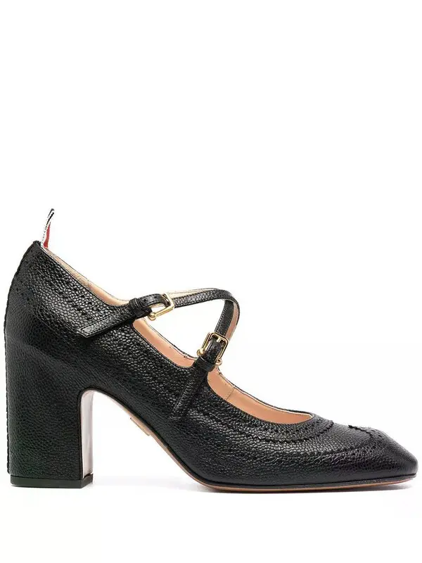 Thom Browne Pebble Grain Criss-cross Heeled Shoes