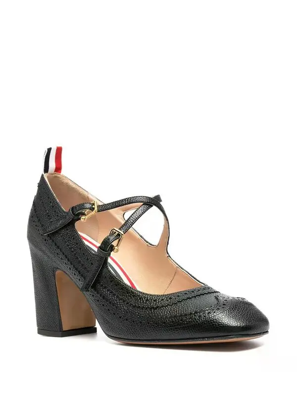 Thom Browne Pebble Grain Criss-cross Heeled Shoes