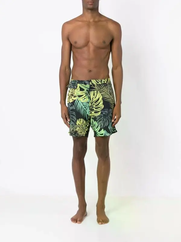 AMIR SLAMA Leaf-print Swim Shorts