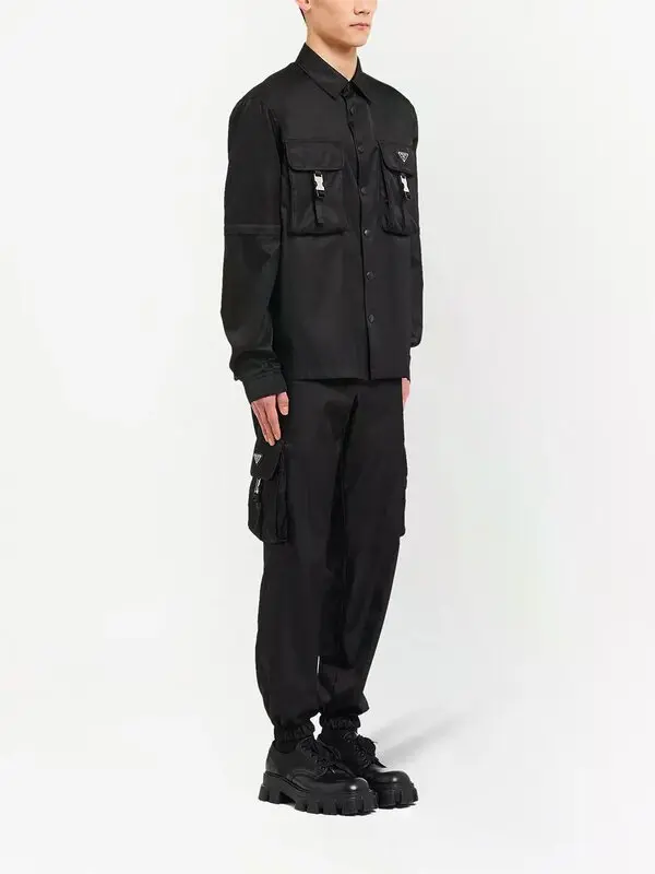 Prada Re-nylon Triangle-logo Shirt