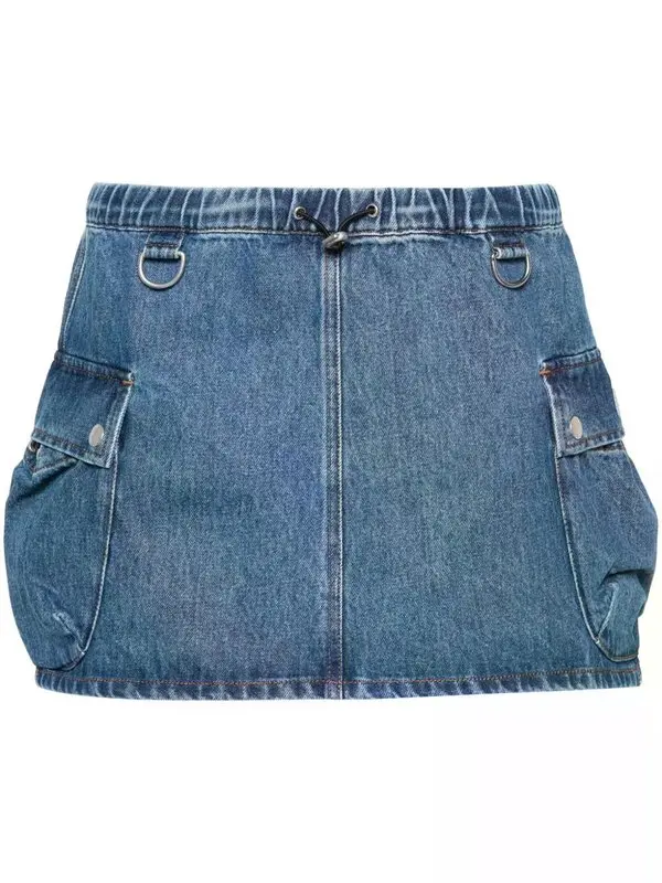 Coperni Appliqué-logo Denim Cargo Skirt