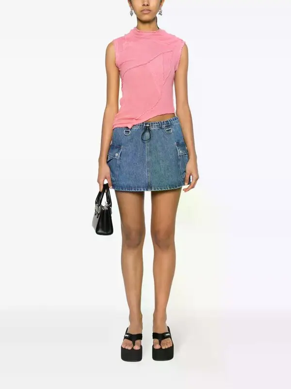 Coperni Appliqué-logo Denim Cargo Skirt