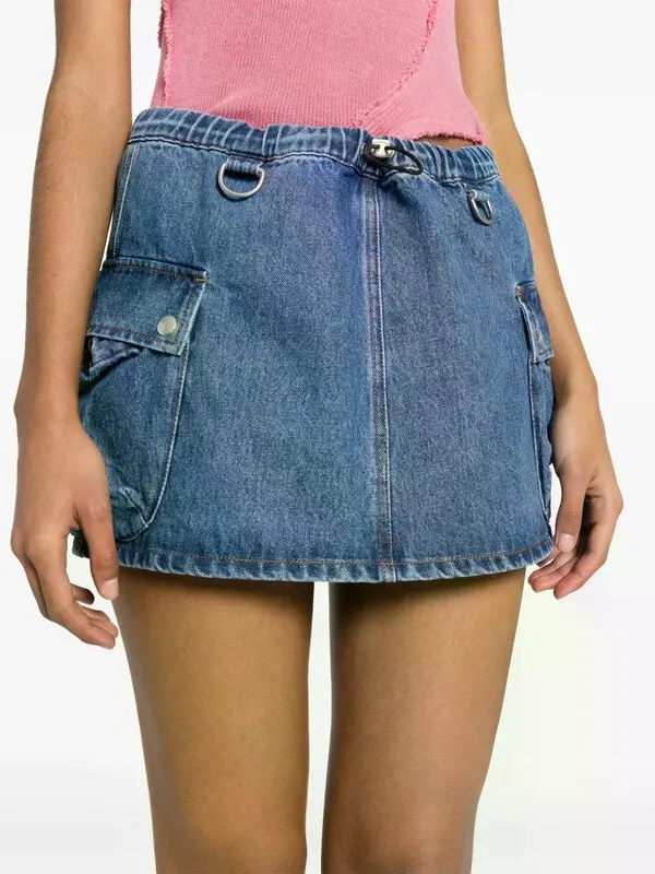 Coperni Appliqué-logo Denim Cargo Skirt