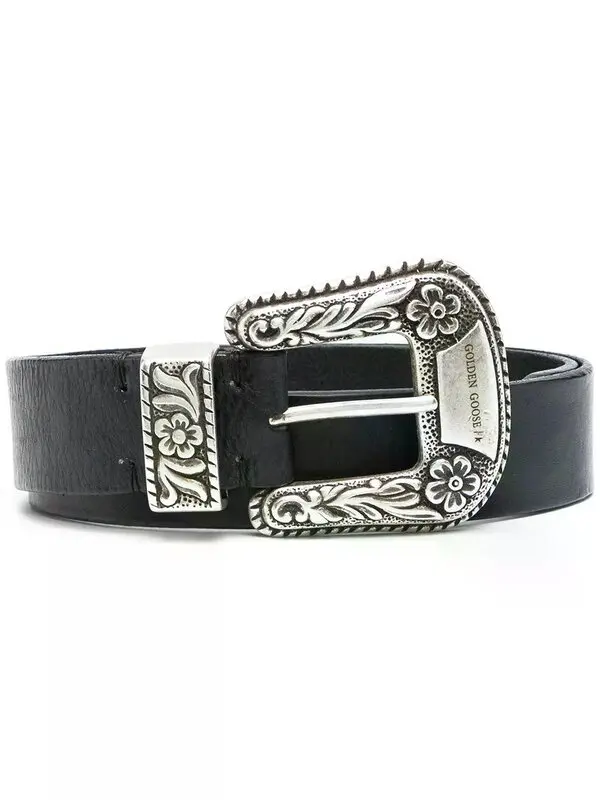 GOLDEN GOOSE Buckled Belt - Black