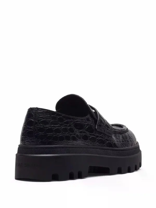Car Shoe Crocodile-effect Leather Moccasins