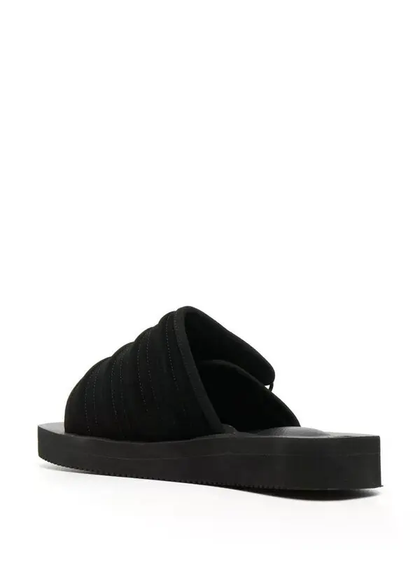 Suicoke Logo Open-toe Slides - Black