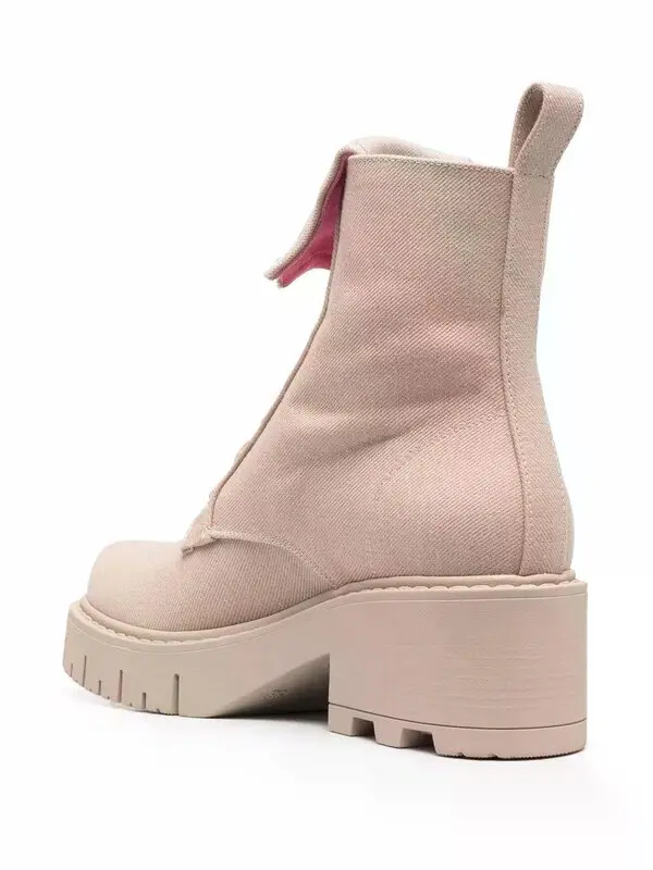 CHIARA FERRAGNI Eyelike-embroidered Denim Boots
