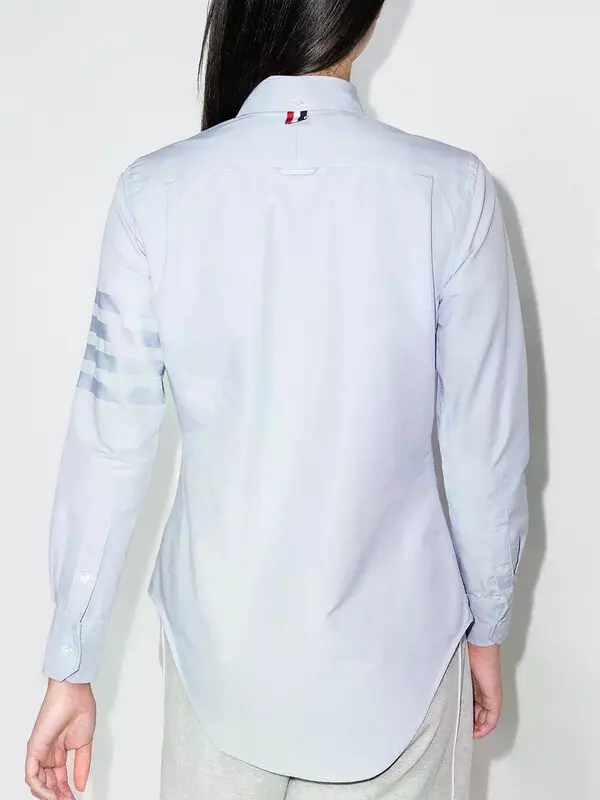 Thom Browne Logo Patch Buttoned Shirt - Blue
