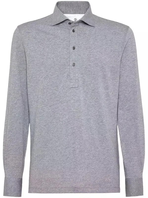 Brunello Cucinelli Mélange-effect Cotton Polo Shirt