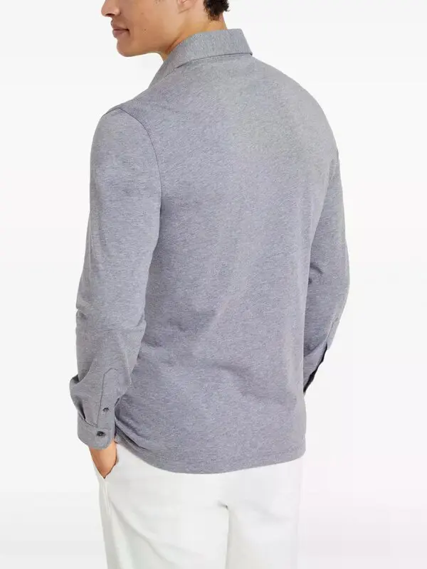 Brunello Cucinelli Mélange-effect Cotton Polo Shirt