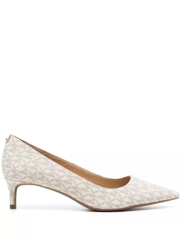 Michael Kors Alina 50mm Canvas Pumps - Neutrals
