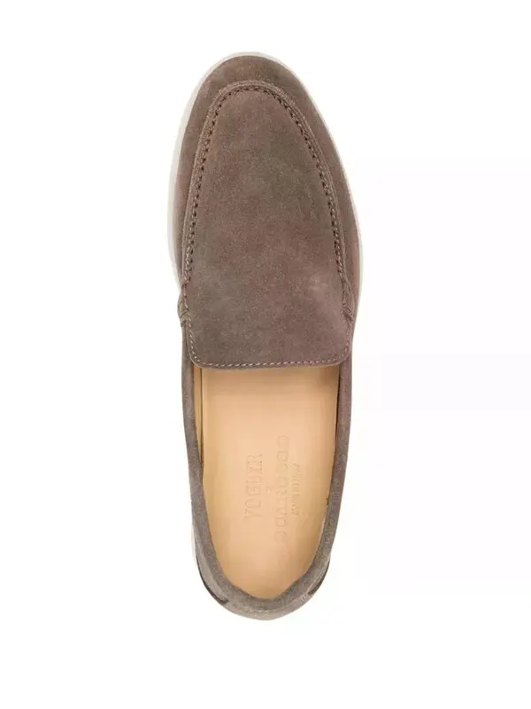 SCAROSSO Ludovica Suede Loafers - Neutrals