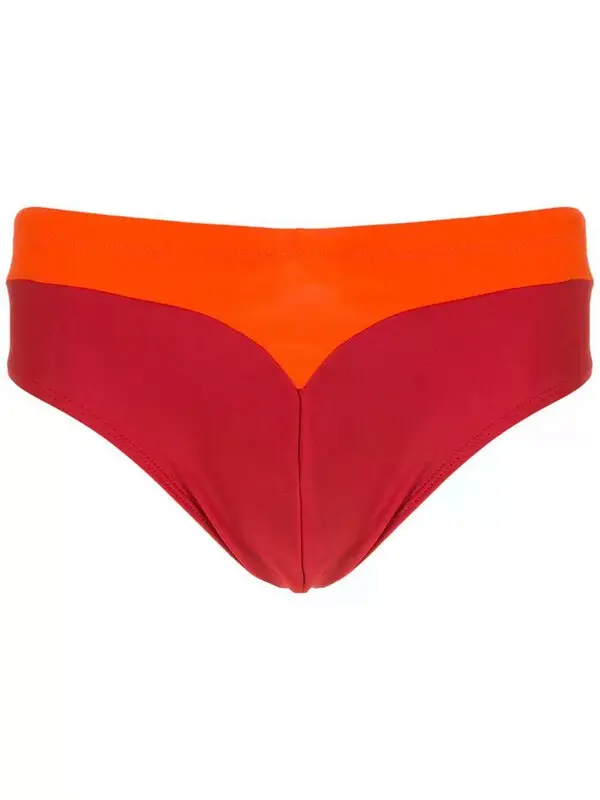 AMIR SLAMA Paneled Two Tone Swimming Trunks - Orange