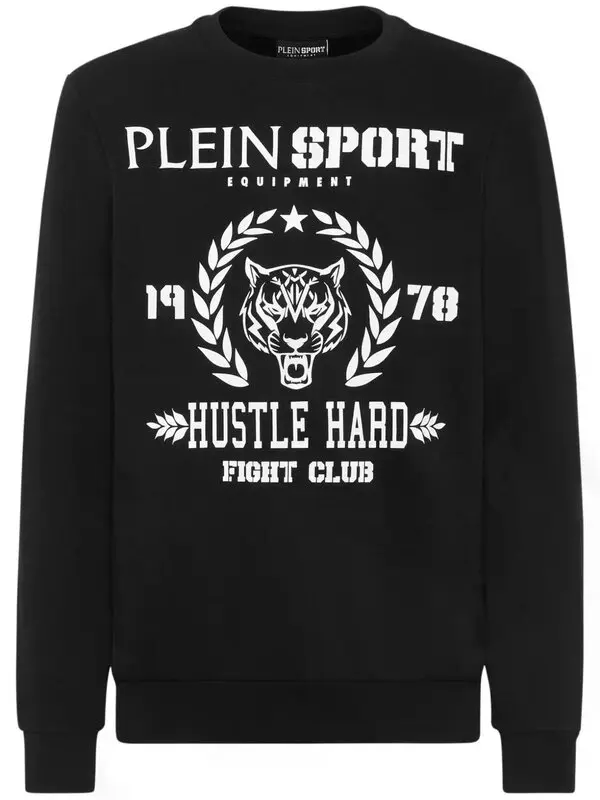 PLEIN SPORT Logo-print Cotton-blend Sweatshirt - Black