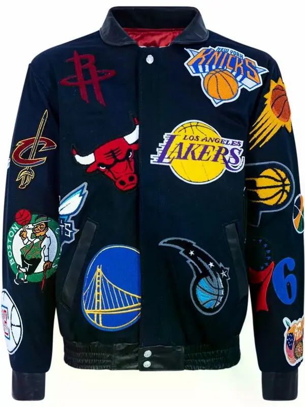 JEFF HAMILTON Nba Collage Wool Jacket - Blue
