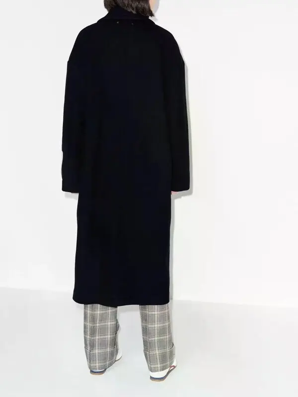 GOLDEN GOOSE Single-breasted Coat With Logo Patch