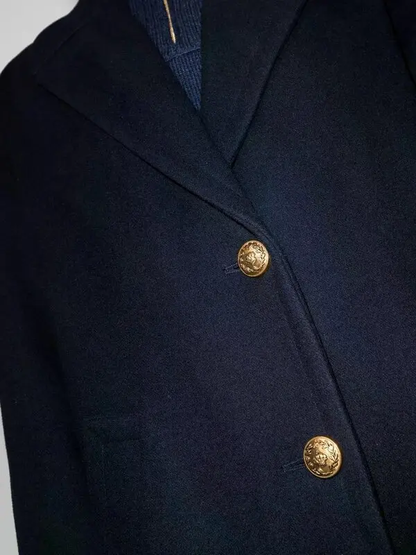 GOLDEN GOOSE Single-breasted Coat With Logo Patch