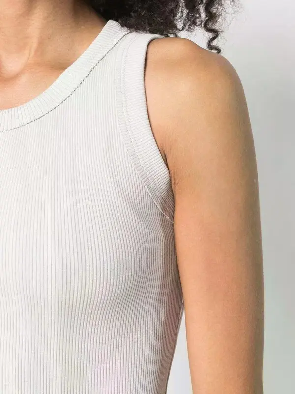 STYLAND Ribbed Slim-cut Vest - Grey