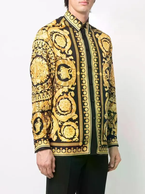 Versace Barocco Print Silk Shirt