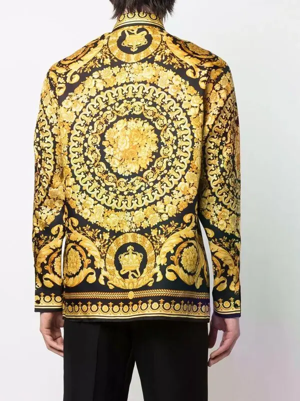 Versace Barocco Print Silk Shirt