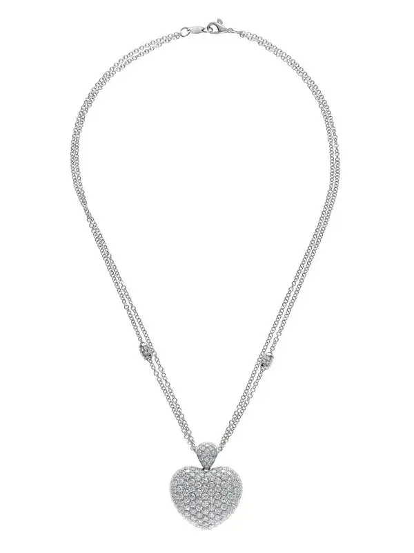 LEO PIZZO 18kt White Gold Diamond Amore Necklace
