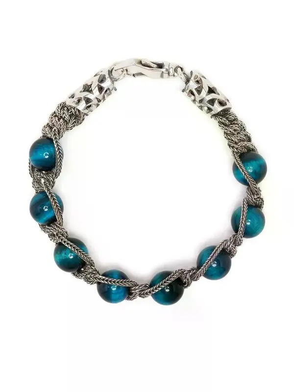 Emanuele Bicocchi Braided Bead Bracelet - Silver