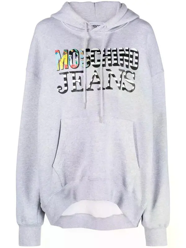 Moschino Logo-print Cotton Hoodie - Grey
