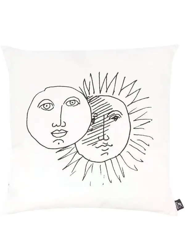 FORNASETTI Solitudo Silk Cushion - Black