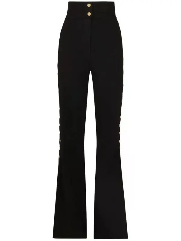 Dolce & Gabbana Button-detail Bootcut High-waisted Trousers