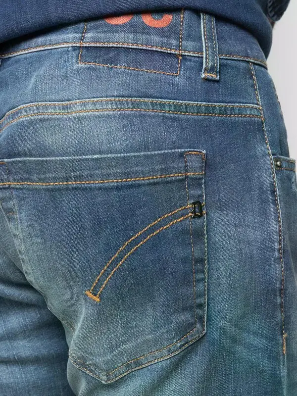 DONDUP Whiskered-thigh Bleach-wash Jeans - Blue