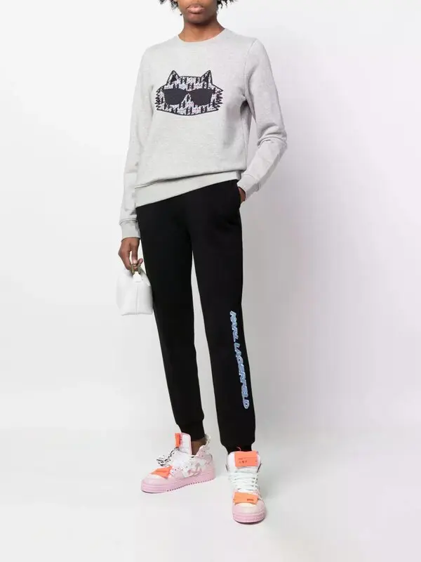 Karl Lagerfeld Organic Cotton Logo Print Track Pants
