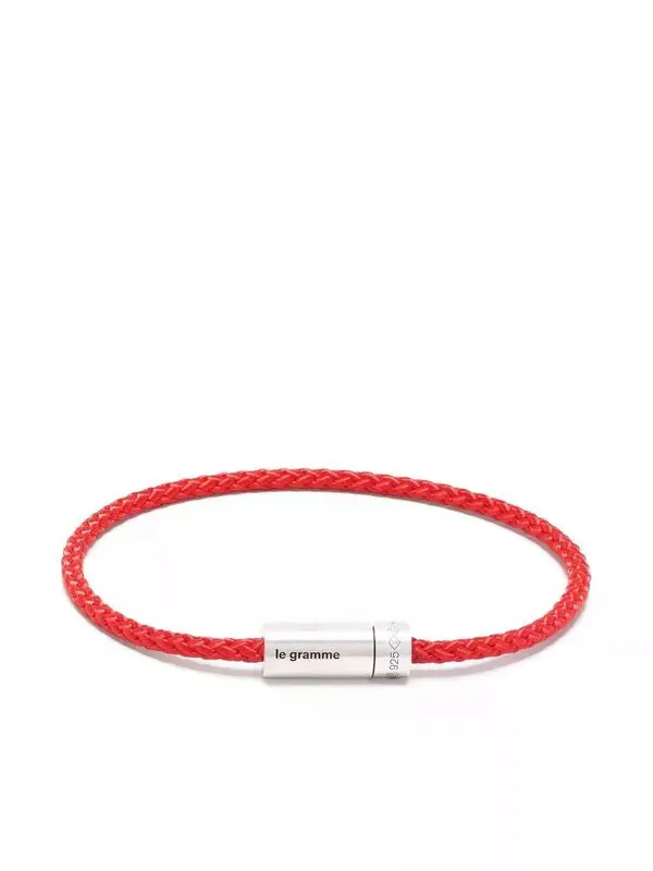 Le Gramme Engraved-logo Nato Bracelet - Red