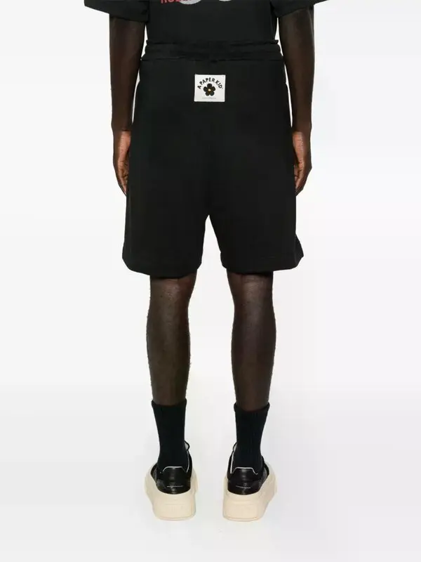 A PAPER KID Logo-patch Shorts - Black