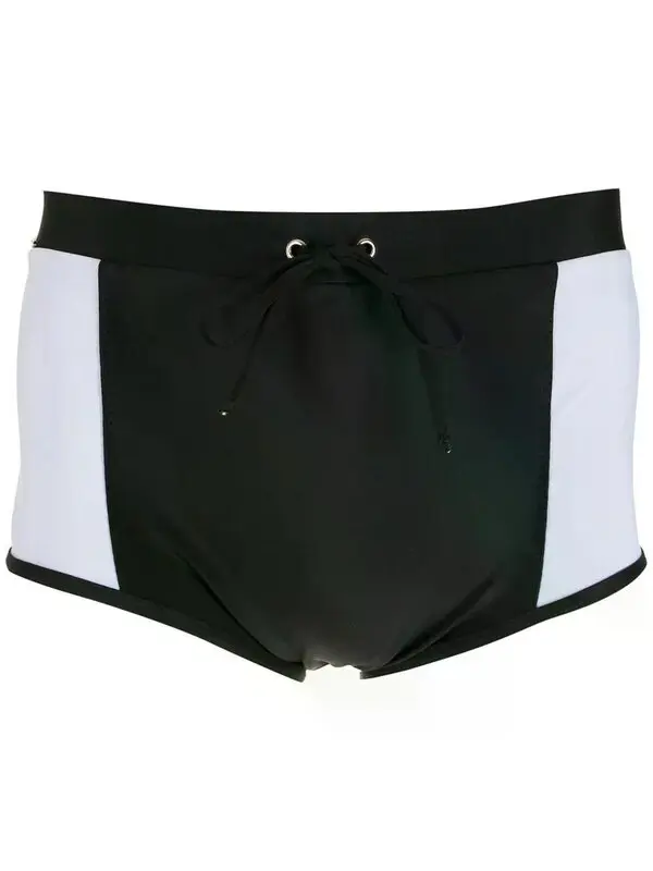 AMIR SLAMA Contrasting-panel Swim Shorts - Black
