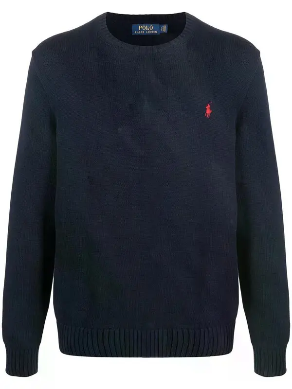 Polo Ralph Lauren Embroidered Logo Knitted Jumper - Blue